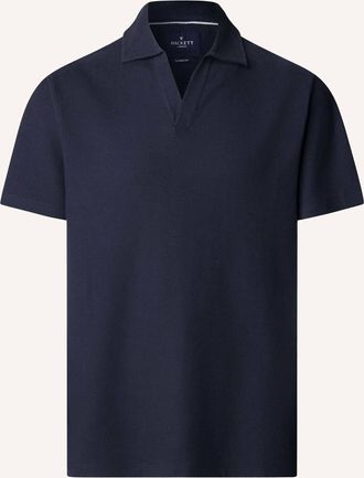 Hackett Poloshirt Texture Honeycomb Jclr blau