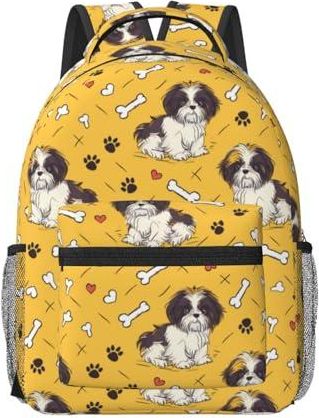Generic Adorable Chiot Shih Tzu Joueur Cartable Scolaire Confort Sacs A Dos Unisexe Sac &Agrave; Dos Pour Randonn&eacute;e Quotidienne Voyage 29X40Cm