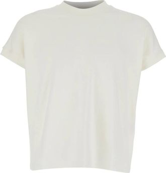 Versace Homme, Tops, Blanc, Taille: XL T-shirt en jersey de coton stretch brod&eacute;