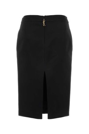 Saint Laurent Womens Base Skirt Black Viscose