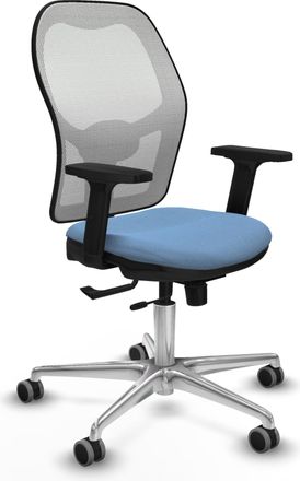 Piqueras y Crespo Ergonomischer Stuhl mit 2D-Armen, h&ouml;henverstellbare Lendenwirbelst&uuml;tze, ausgestattet mit Syncro/Translack und Schaumstoff, Rollen 65 mm, Parkett, Wei&szlig;