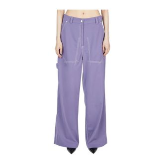 Stella McCartney Weite Hosen mit Kontrastn&auml;hten - - Trousers - Damen - Lila - M