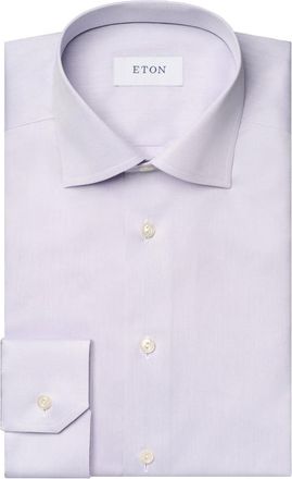Eton Unifarbenes Signature Twill-Hemd mit Kentkragen, Contemporary in