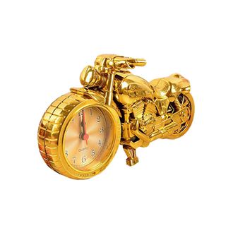 Aboofan Vintage-Quarz-wecker Im Alten Stil Motorradmodell Goldfarben Mit Alarmfunktion Batteriebetrieben Aa-Batterie Ben&ouml;tigt Einzigartiges F&uuml;r Motorrad- Und 