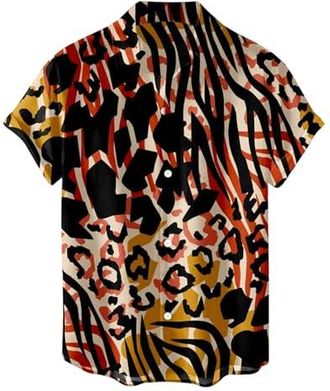 Generic Chemise hawa&iuml;enne tropicale amusante pour homme, palmier hawa&iuml;en, cara&iuml;bes, &eacute;t&eacute;, d&eacute;contract&eacute;, athl&eacute;tique, manches courtes, boutonn&eacute;e, grande taille, c