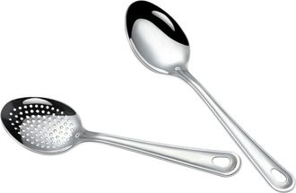 Amosfun Servierl&ouml;ffel Satz Edelstahl 304 Schlitzl&ouml;ffel Und Schauml&ouml;ffel Langlebiges K&uuml;chenutensil F&uuml;r Familie Und Restaurant Ergonomisch Wiederverwendbar