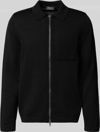 Maerz Regular Fit Strickjacke aus reiner Schurwolle mit Umlegekragen