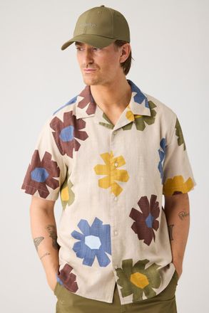 Knowledge Cotton Apparel Herren vegan Hemd Relaxed Print Kurzarm Multicolor Aop