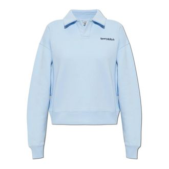 Sporty & Rich Signature Logo Terry Polo - - Tops - Damen - Blau - L