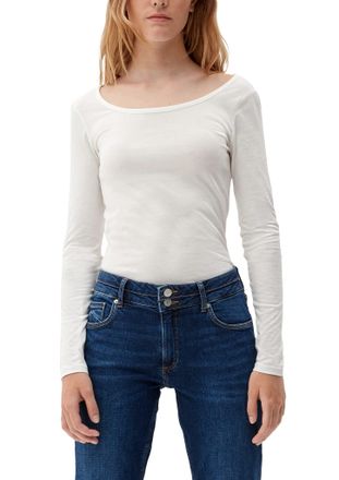 QS by s.Oliver Q/S designed by Womens T-Shirt Langarm, White, M