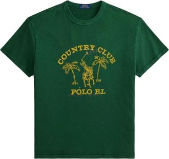 Ralph Lauren Homme, Tops, Vert, Taille: XL T-shirt &agrave; col ras du cou avec imprim&eacute; graphique