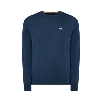 La Martina Pullover mit Rundhalsausschnitt - - Knitwear - Herren - Blau - XL