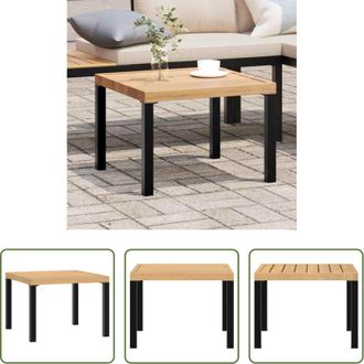 vidaXL Terrassentisch - Garten-Couchtisch 55x55x39,5 cm Pulverbeschichteter Stahl