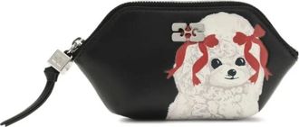 Ganni unisex, Accessoires, Noir, Taille: ONE Size Leather Wallet