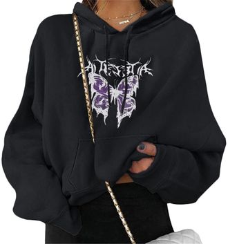 ORANDESIGNE Damen Sweatshirt Pullover Teenager M&auml;dchen Hoodie Herbst Winter Hoodie Frauen Pullover Oberteile Langarmshirt Kapuzenpullover Mode Bequem Casual Pulli