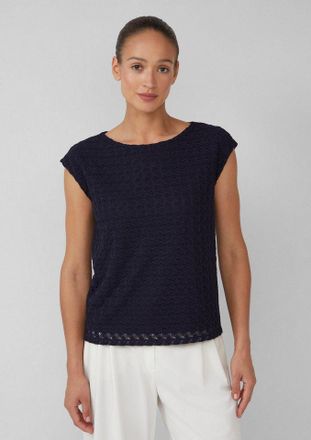 s.Oliver Muskelshirt T-Shirt &Auml;rmelloses Shirt aus Strickjersey mit U-Boot-Ausschnitt