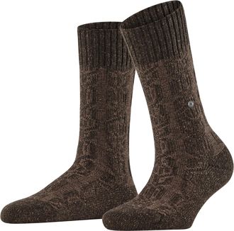 Burlington Damen Socken Rainy Boot W So Wolle Seide gemustert 1 Paar, Braun Autumn Melange 5880, 36-41