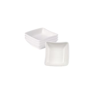Villeroy & Boch NewWave Dipsch&auml;lchen 4er Set, Serviersch&auml;lchen 8,5 x 8,5 cm, Sch&auml;lchen in geschwungener Form, Premium Porzellan, Wei&szlig;