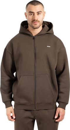Smilodox Hoodie Herren Cedrik, Oversize Kapuzenpullover Langarm Hoody Sweatshirt mit Front-Zipper, K&auml;ngurutasche, graviertem Metallabel, weiches Material, idea