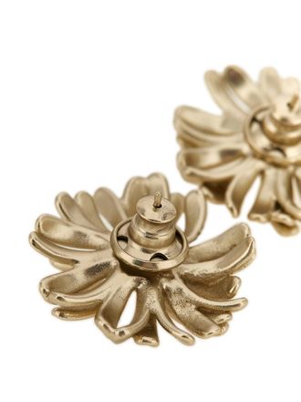 Dries Van Noten Sculptural Flower Earrings - Gold