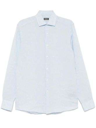 Ermenegildo Zegna chemise en lin - Bleu