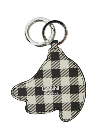 Ganni Womens Multicolor Banana Shaped Keyring Recycled Leather Accessory