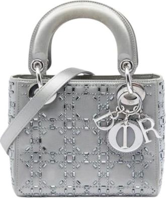 Dior Sac Mini Lady Dior Pr&eacute;-poss&eacute;d&eacute; - Femme - Pre-owned - Gris - Taille: ONE Size
