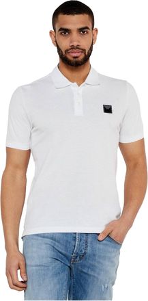Emporio Armani Herren Beachwear Polo Shirt, White, XL