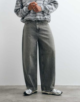 Jack & Jones Joey - Jean baggy avec coutures apparentes - Gris d&eacute;lav&eacute;
