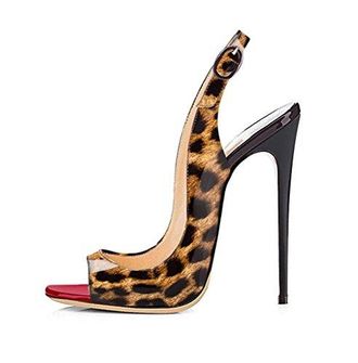 elashe Femme Sexy Bout Ouvert à Talon Haut Aiguille Sandales Léopard EU40