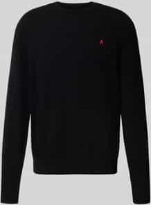 Replay Strickpullover aus Lanawoll-Mix mit Rundhalsausschnitt