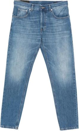 Dondup Homme, Jeans, Bleu, Taille: W33 Jean Coupe Droite avec Braguette Boutonn&eacute;e