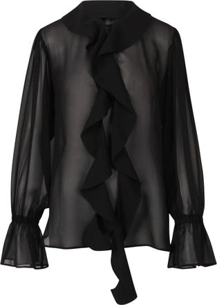 Nina Ricci Femme, Blouses et Chemises, Noir, Taille: 40 FR Chemise Lavalli&egrave;re Transparente