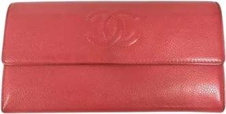 Chanel Portefeuille long (bi-pli) doccasion - Femme - Pre-owned - Rouge - Taille: ONE Size