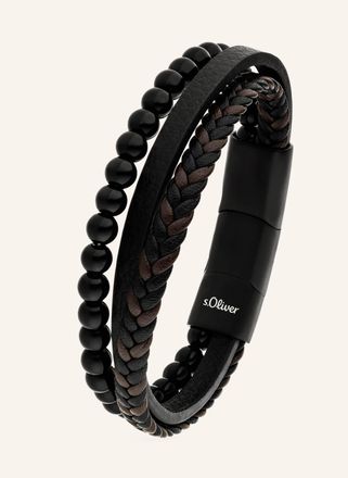 s.Oliver S.Oliver Armband Aus Echtleder schwarz