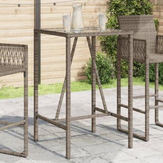 vidaXL Vidaxl - Table de bar dext&eacute;rieur gris 70x70x110 cm poly rotin
