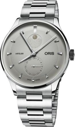 Oris Artelier Complication 39.50 mm Edelstahl Wei&szlig; Herrenuhr 01 782 7811 4051-07 8 20 20