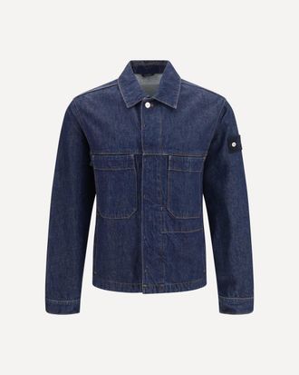 Stone Island Denim Biker Jacket Male L