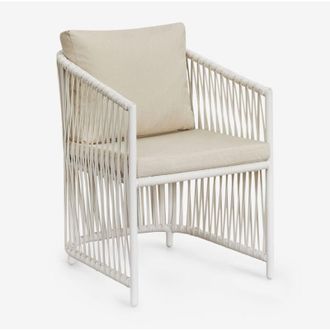 Sklum Sklum - 2er-Pack Gartenstühle mit Armlehnen aus Aluminium und geflochtenem Seil Sophie Gardenia Weiß