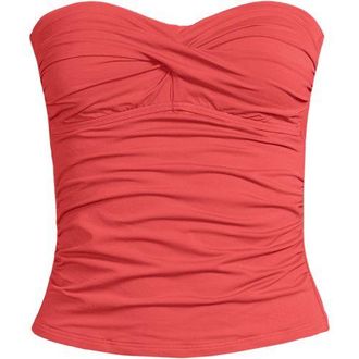 Lands End Twist Bandeau-Tankinitop, Damen, Größe:46 regular, Orange, Elasthan/Nylon-Mischung, by Lands End