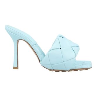 Bottega Veneta Femme, Chaussures, Bleu, Taille: 38 1/2 EU Cuir mules-sabots