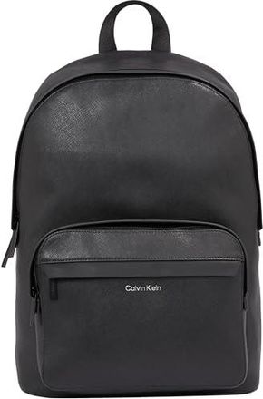 Calvin Klein Homme Sac &agrave; Dos avec Fermeture &Eacute;clair, Noir (Ck Black Saffiano), Taille Unique