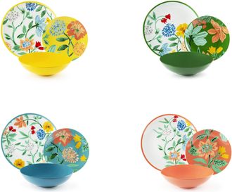 Excelsa Eze Sur Mer Tellerservice, 12-teilig, Porzellan, mehrfarbig