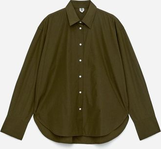 Arket Hemd Aus Baumwoll-Popeline -Gr&uuml;n