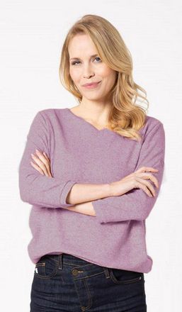 Ser 3/4-Arm-Shirt Shirt Herzf&ouml;rmige Hals&ouml;ffnung W7250126