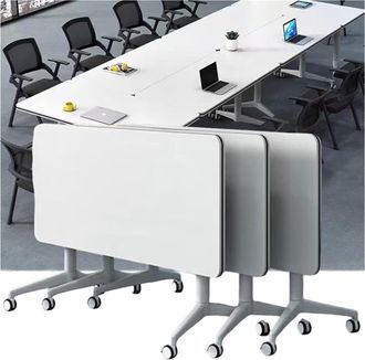 Generic Klappbarer B&uuml;rotisch mit Rollen, professioneller Tisch, mit Klappdesign, leise PU-R&auml;der mit 360&deg;-Drehung, mit Bremsen, for den B&uuml;rogebrauch(120 * 40 *