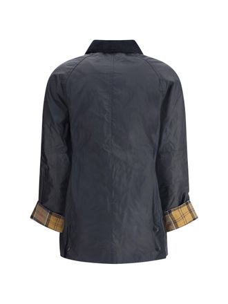 Barbour Womens Breadnell Waxed Jacket Navy Cotton