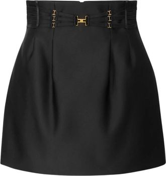 Elisabetta Franchi Femme, Jupes, Noir, Taille: 40 FR Duchesse Mini Skirt
