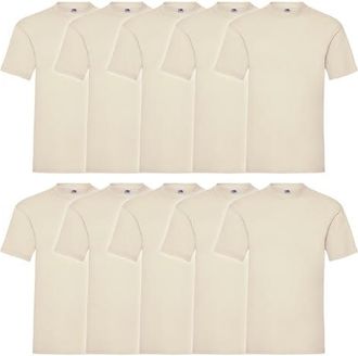 Fruit Of The Loom Lot de 10 t-shirts Valueweight pour homme + sac de gym MyShirt inclus, Naturel + sac de gym Myshirt, XXL