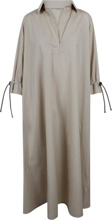 Max Mara Femme, Robes, Beige, Taille: 40 FR Robe ample en popeline de coton